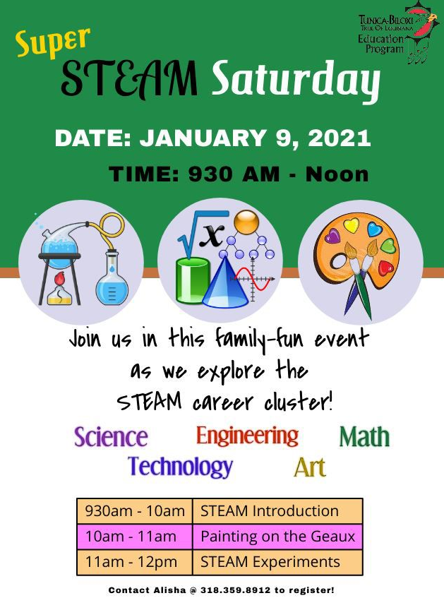 Super STEAM Saturday | Event | Tunica Biloxi Tribe of Louisiana